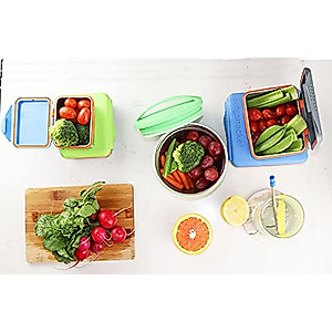 Kid Basix Safe Snacker, Reusable Stainless Steel Lunchbox Container for Kids & Adults, Reusable Food Container, BPA Free, Dishwasher Safe, 23oz Lime