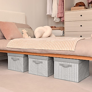 GRANNY SAYS Bundle of 3-Pack Closet Storage Bins & 3-Pack Rectangle Storage Bins with Lids