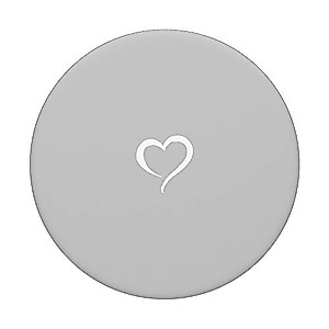Light Pastel Plain Grey Hand Drawn Heart Minimalist Love PopSockets Swappable PopGrip