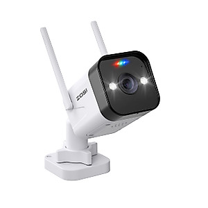 ZOSI ZG1883M Add-on 3MP Spotlight Wireless Security Camera,Outdoor Indoor WiFi IP Network Camera,2 Way Audio,Night Vision,Only Compatible with ZOSI NVR Network Video Recorder System(Model:ZR08PU)