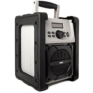 Tyler Bluetooth Jobsite Radio Speaker Wireless Battery Powered Or AC/DC - 100+ Feet Rang - USB - AUX Out - Full Band FM Radio - IPX5 Water Resistant - Outdoor Indoor Durable Portable Speaker TWS407