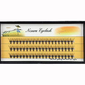 BODERMINCER 10D 60pcs Black Handmade False Eyelashes Natural Long Individual Eyelashes Extension Fake Lashes Makeup Beauty Cosmetic (12mm)