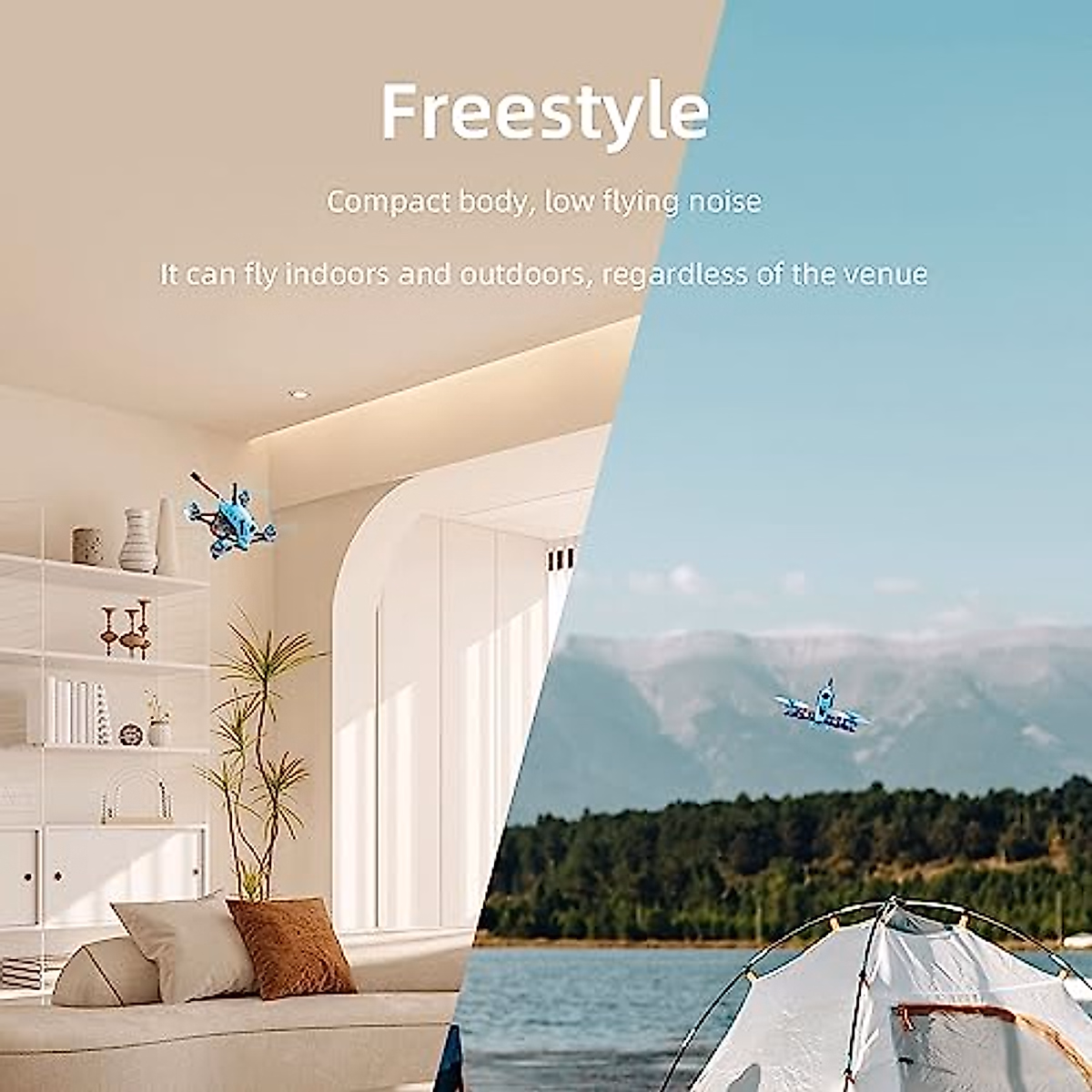 HGLRC Drashark 1.6 inch Toothpick FPV Drone, Built-in 200mw VTX Zeus5 AIO 1002 Motors with Elrs Receiver