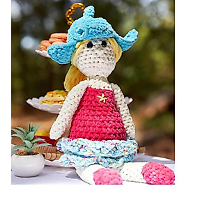 Premier Yarns Parfait Chunky Chenille Yarn 3.5 Oz 6 Super Bulky Weight 3 Pack Bundle with Bella's Crafts Stitch Markers (Cream)