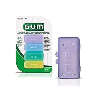 GUM-152RF Toothbrush Covers for Travel, Home, or Camping, 4 Covers
