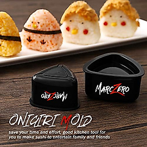 MarcZero Sushi Making Kit, 22 in 1 Sushi Bazooka Roller Kit With Bamboo Mat, Sushi Knife, Bamboo Chopsticks, Bazooka Roller, Sushi Molds, DIY Sushi Roller Machine for Beginner