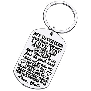 Gifts For Daughter From Mom Dad Father Inspirational Stocking Stuffers For Her From Teen Adult Key (Silver, One Size)