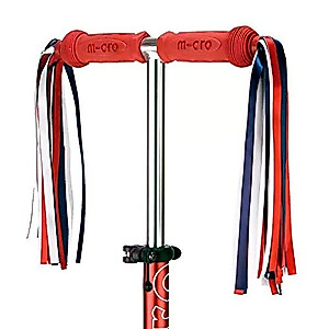 AISHEMI Kids Bike Satin Ribbon Streamer Scooter Cloth Tassel and American/USA Flag for Girls Boys - Easy Attachment to Cycle's Handlebars