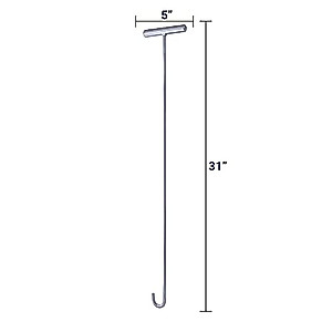 United Pacific 31-inch Heavy-Duty Chrome Plated 5th Wheel Pin Puller, Solid Steel Rod w/5in Wide Handle - 31" - J-Hook - Pack of 10