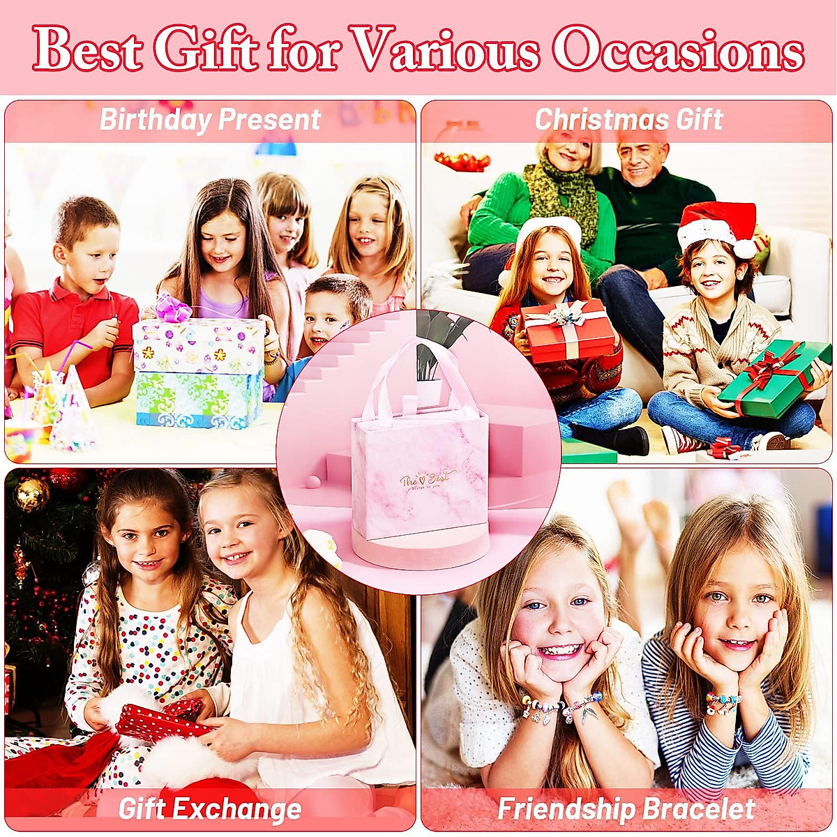 Cludoo Large Hole Glass Beads for Jewelry Making, 224PCS European Beads Bulk Mixed Color Spacer Beads with Rhinestones Lampwork Beads for DIY Craft Charms Bracelet Necklace Earring Making