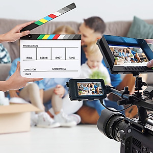 Brandon-dy 10“x12”Acrylic Film Movie Directors Clapboard,Hollywood Filming Slate Movie Clapboard,Movie Film Clap Board，Cut Action Scene Board for Films