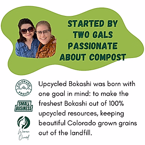 Garden of Oz Upcycled Bokashi Compost Starter (10 ounces) – 100% Upcycled Grains for Kitchen Compost Bin – Premium Dry Bokashi Bran, Efficiently Compost Food & Pet Waste, Zero Plastic Packaging