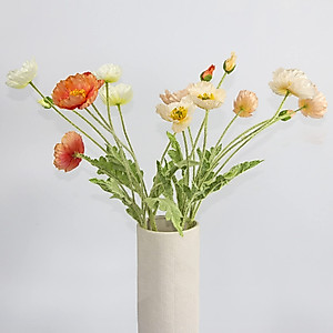 Banllis Artificial Flowers, Fake Flower Faux Plastic Plants for Home Decor DIY Wedding Kitchen Garden, Crown, Party, Hotel, Table - 4pcs