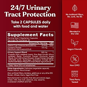 9-In-1 Killer Cranberry Pills for Women – UTI Defense Blend with Clinically Studied Ingredients – 9 Extract Urinary Tract Supplement – Pine Bark, Propolis, Vitamin D & More – 60 Fast-Acting Capsules