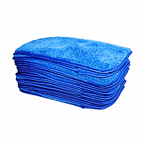 Eurow Double Density Microfiber Soft Fluffy Absorbent Shag Towels Scratchless Cleaning Drying Detailing 700GSM 12 X 16 Inches 10 Pack