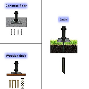 Atsasaye Patio Umbrella Base with Ground Spike Fixing Suitable for two scenarios Table Umbrella Base Stand, Weather-Resistant Outdoor Market Umbrella Stand Holder for Yard/Garden/Deck Porch