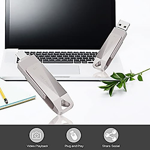 USB Flash Drive Memory Stick Android USB C Phone Photo Stick High Speed Data Storage Drive 1000GB USB 3.0 Thumb Drives WANSISEN for Android Phone Mac-Book Pad Pro Tablets and Computer (Grey, 1TB)