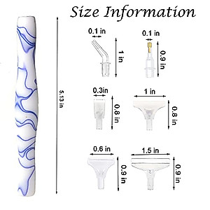 Diamond Painting Pen,Diamond Art Pen,Resin 9D Diamond Painting Pen Kit Tool Accessories Stylus Drill Pen for Diamond Painting Nail Art Cross Stitch Decoration Diamond Art WhiteBlue