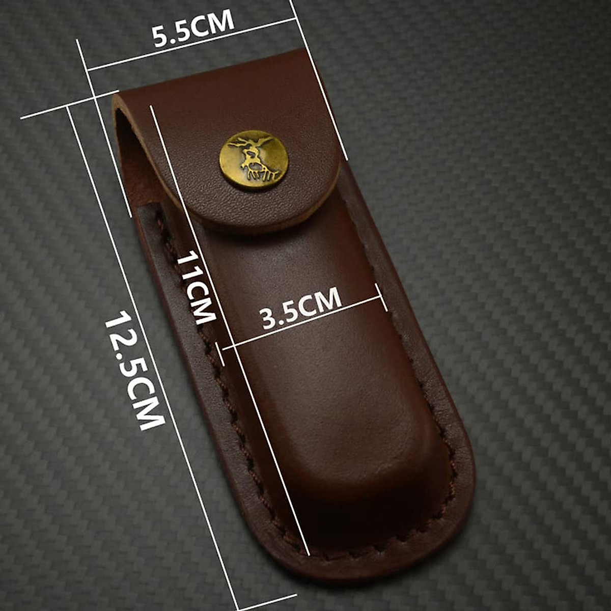 5 inches Real Leather Knife Sheath Folding Pocket Knife Pouch Holster For 5" Folding Tool 4 3/4"Multl-Tool