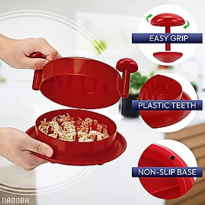 Shred Machine Chicken Shredder Tool Twist - Beef Shredder Kitchen Gadget Durable Safe Red Chicken Shredder Tool Cleaning Brush - Pulled Pork Shredder Machine for Chicken Meat Chopper for Ground Beef