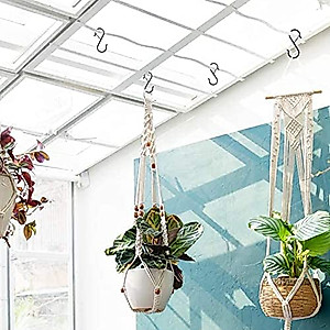 Baoswi 9 Pack S Hooks for Hanging Black S Hooks Heavy Duty Metal Hooks with Safety Buckle Design for Hanging Plants, Lights, Kitchenware, Pans, Pots, Utensils, Clothes, Towels