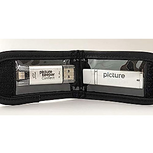 Picture Keeper USB Flash Drive Key Chain Holder with Anti-shock and Water-Resistant Material, 2-Drive Capacity, Easy Clip Key Chain (Black)