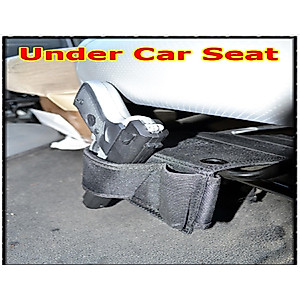 GVN Explorer Adjustable Size Mattress Bed Handgun Holster for Under Vehicle Seat, Office Seat Concealed Handgun Holster with Tactical Flashlight