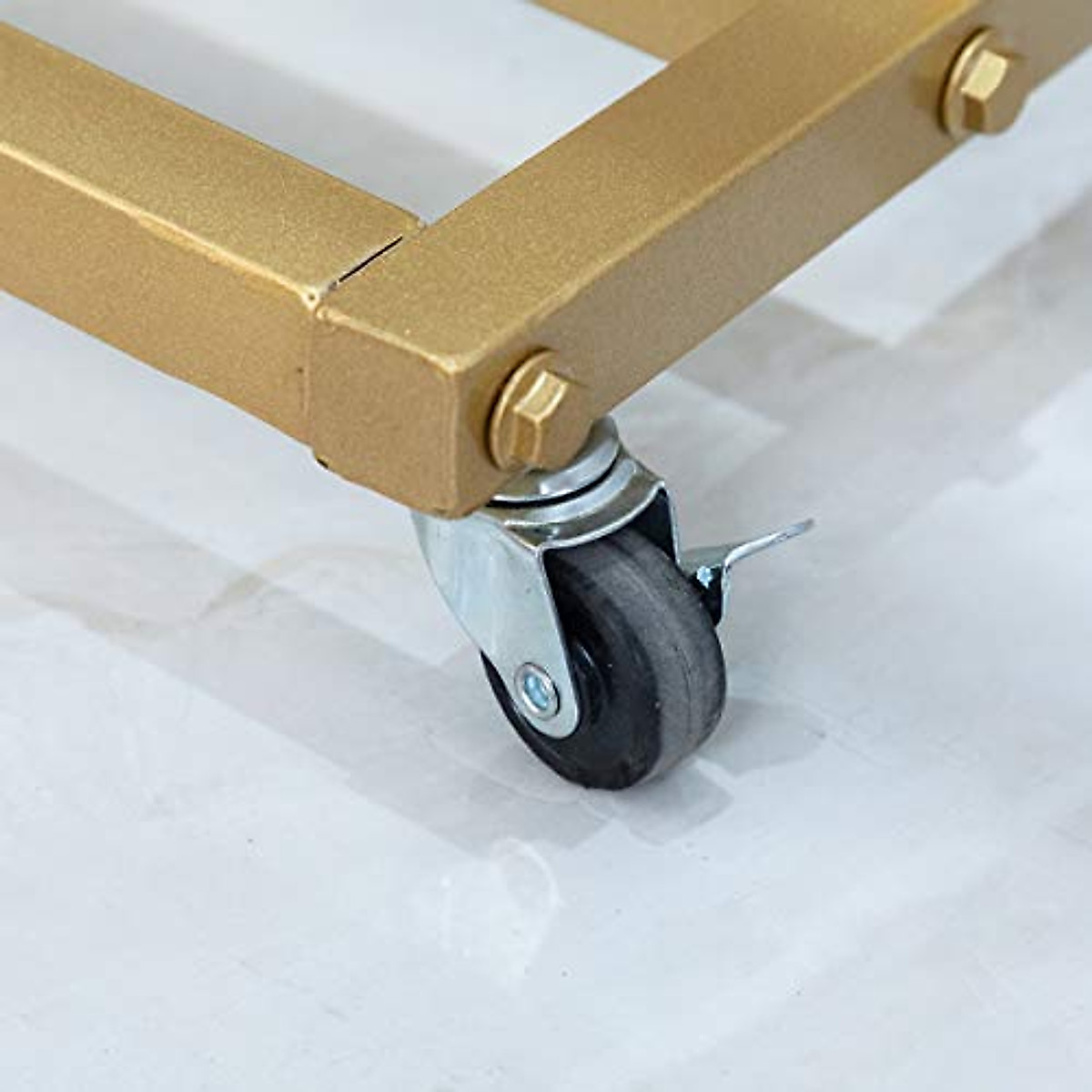 Metal Clothing Rack Standing Garment Rack Boutique Rolling Display Rack Closet Organizer 63'' (Gold)