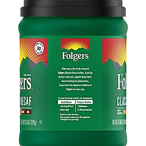 Folgers Classic Decaf Medium Roast Ground Coffee, 11.3 Ounces