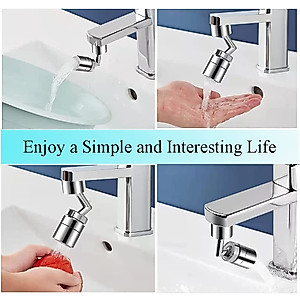 YUYIVEN 720 Degree Swivel Kitchen Sink Faucet Aerator, Dual Function Filter Faucet Head, 720 Rotating Faucet Extender for Bathroom, Flexible Faucet Sprayer Attachment