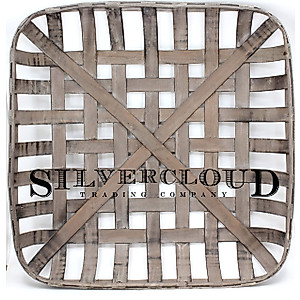 Silvercloud Trading Co. Tobacco Basket, Farmhouse Decor, Med 21" Square
