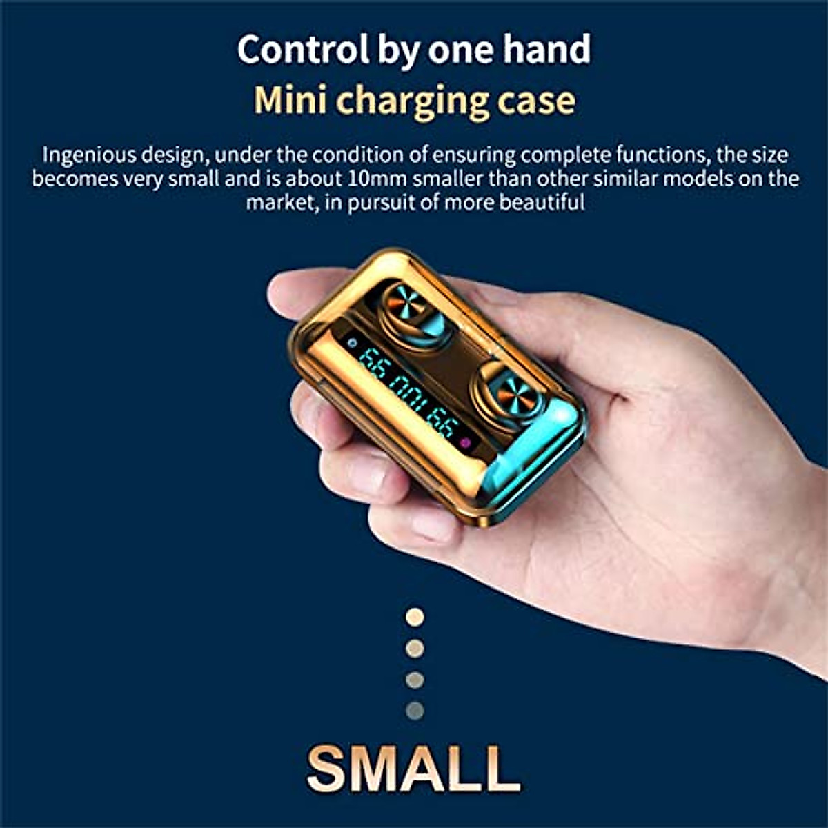 Wireless Earbug Bluetooth 5.0 Headphones, Hi-Fi Sound Quality Wireless Earphones with Wireless Charging Case Digital LED Intelligence Display, IPX7 Waterproof Sports Headset in-Ear with Mic