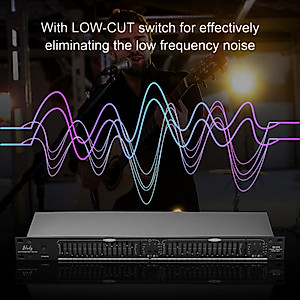 Btuty Audio Equalizer EQ-215 Dual Channel 15-Band Equalizer 1U Rack Mount 2-channel Stereo Graphic Equalizer Stereo Equalizer Graphic Equalizer