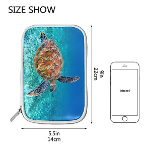 Bardic Pen Pencil Case Ocean Animal Sea Turtle Makeup Brush Bag Travel Organizer Cosmetic Pouch Passport Holder For Men Women