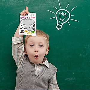 Kicko Make-a-Zoo Animal Sticker Book -12 Pack - Stickers for Kids - Useful in Arts, Parties, Birthdays, Party Favors, Crafts, School, Daycare, Christmas