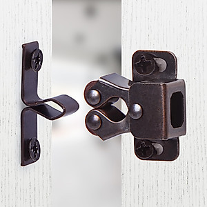 HOMOTEK 12 Pack Double Roller Cabinet Catches for Cupboard Closet,Dual Roller Cabinet Latches, Retro Cabinet Lock Cabinet Fastener, Cabinet Holder,Cabinet Clasp for Kitchen(Antique Copper)