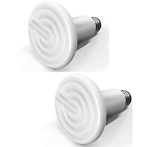 YSSOA 100W Ceramic Heat Emitter, Reptile Heat Bulbs, Ceramic Heat Lamp for Reptiles, Amphibian, Chicken, Dog, Cat, 2 Pack, White