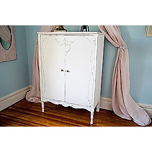 Custom Order Antique Armoire Shabby Chic White Distressed Cottage Prairie Vintage Dresser Closet