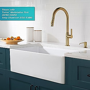 Kraus KPF-2820BB Oletto Single Handle Pull-Down Kitchen Faucet, 17 Inch, Brushed Brass