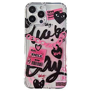 LOLAGIGI for iPhone 13 Case Cute Collage Heart Kawaii Funny Girly Y2K Print Aesthetic Design for Women Girls Boys Soft TPU Case Cover for iPhone 13, 6.1"', White