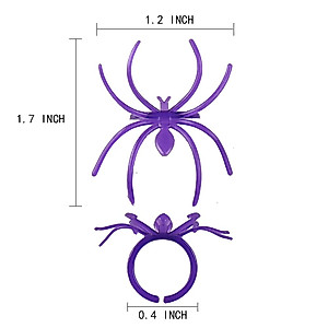 Crazy Night Halloween Spider Rings Plastic Cupcake Topper Halloween Party Favors -144 pcs (Multicolored)