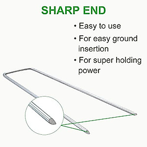 GROWNEER 100 Packs 6 Inches Heavy Duty 11 Gauge Galvanized Steel Garden Stakes Staples Securing Pegs for Securing Weed Fabric Landscape Fabric Netting Ground Sheets and Fleece