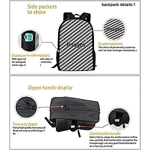 Howanight American Flag Baseball Pattern Kids Backpack for Boys Primary School Bag Bookbag/Lunch Box/Pencil Holder Set