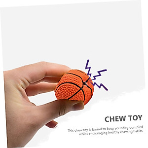 Housoutil 3pcs Pet Basketball Toy Dog Treat Toy Fetch Dog Toy Puppy Teething Toy Dental Chew Toy Dog Stuffed Toy Dog Squeaky Toys Puppy Eating Toy Pet Chewing Toys Emulsion Animal Dog Bite