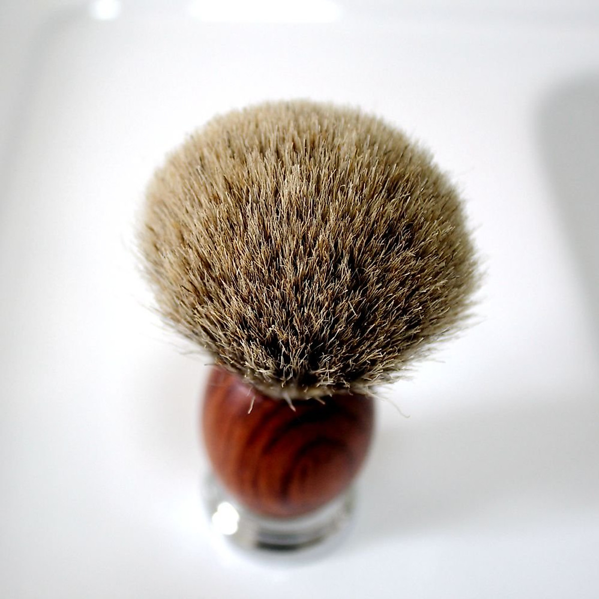 CHARMMAN Best Badger Hair Bristles Shaving Brush, Premium Natural Red Pear Wood Handle+Heavy Duty Alloy Base