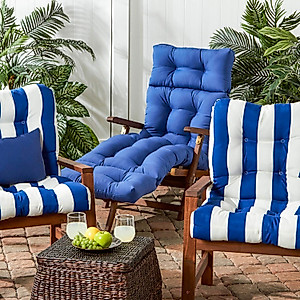 Greendale Home Fashions 72 x 22-inch Outdoor Chaise Lounge Cushion, 1 Count (Pack of 1), Blue