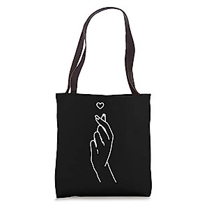 Korean Finger Heart Kpop Love Fan Merch Merchandise Tote Bag