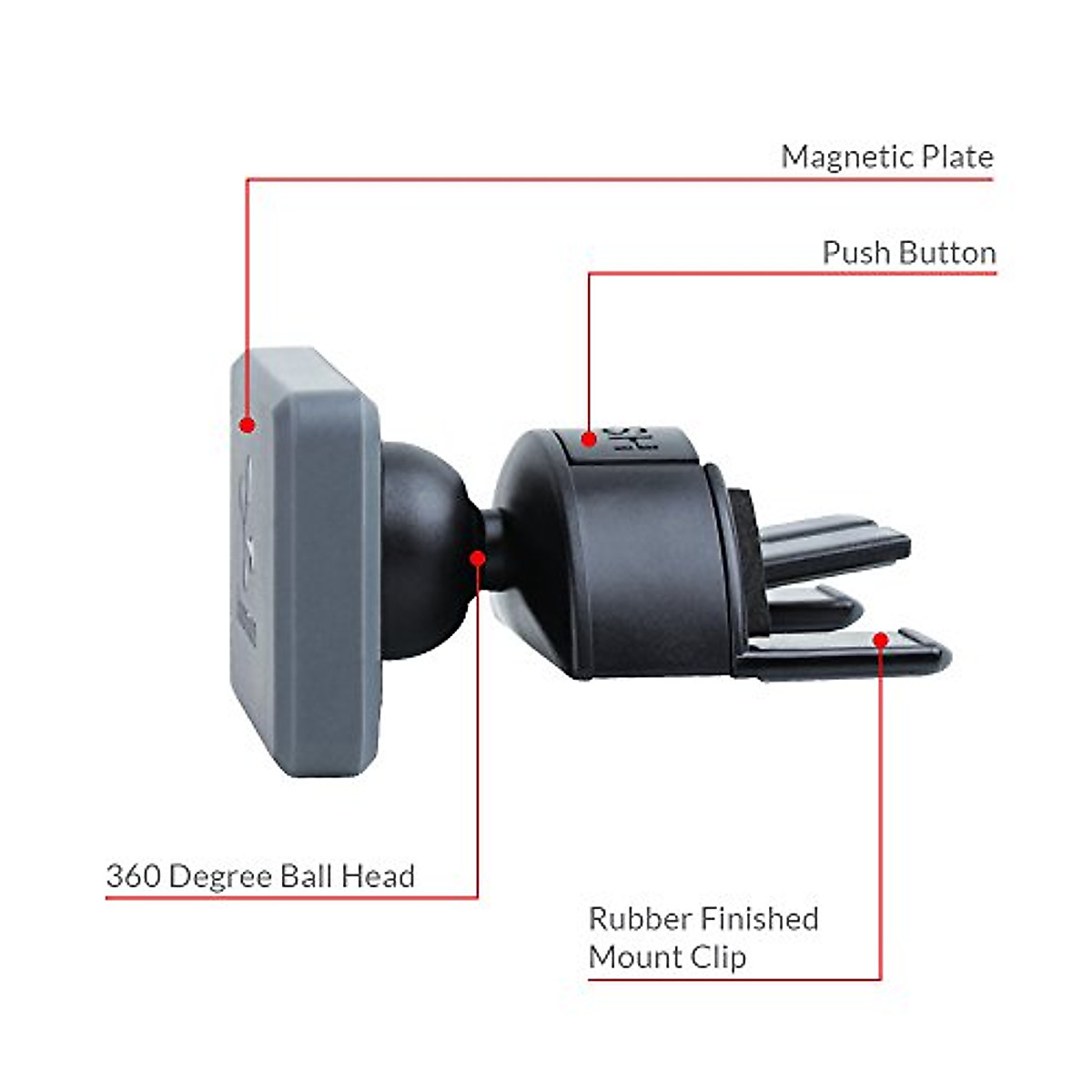 Koomus Pro CD-M CD Slot Magnetic Cradle-less Smartphone Car Mount Holder for all iPhone and Android Devices, Single , Black