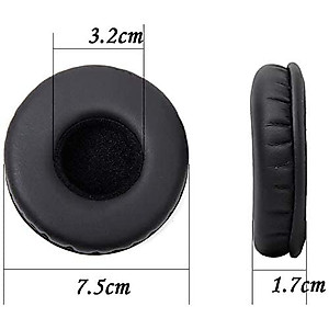 Replacement Earpads Cushions Ear Pads Cover Memory Foam Compatible with Sony MDR-NC6 MDR-NC7 AKG K518 K518DJ K518LE K81Headphones (75mm)