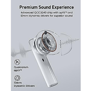 Gsoemon Active Noise Cancelling Earbuds, True Wireless Earbuds IPX5 Waterproof 36 Hours Rich Bass, aptX Superior Sound Qualcomn QCC 3040, CVC 8.0 Noise-Cancelling Mics for Calls